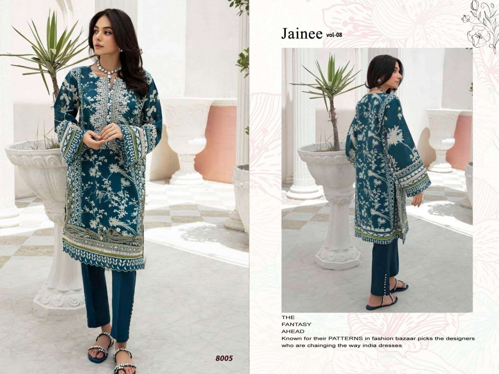 Agha Noor Jainee Vol 8 Luxury Lawn Traditional dress materials