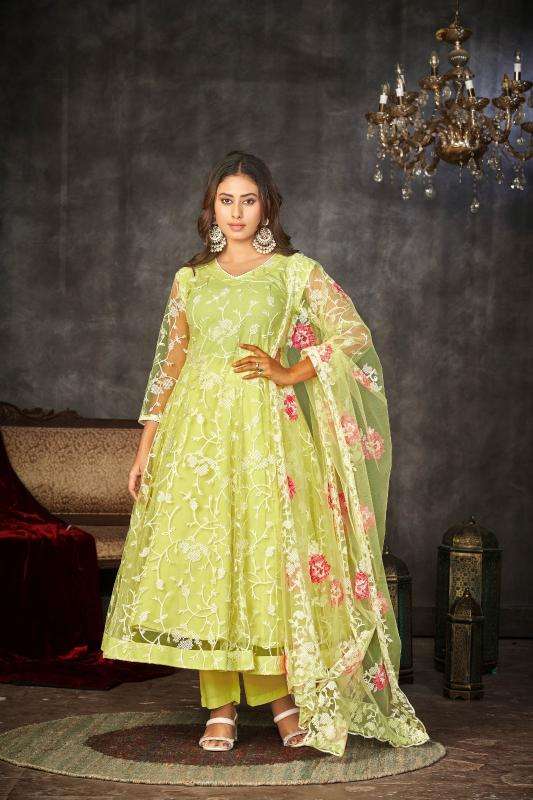 Lalita 01 Fancy Net Embroidered Pakistani salwar suits wholesale in Surat